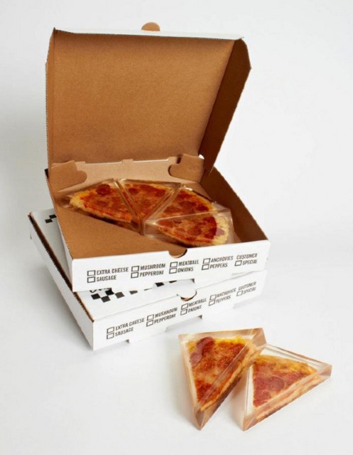 Slices of Real Pizza Encased FOREVER in Resin!!! - Pee-wee's blog