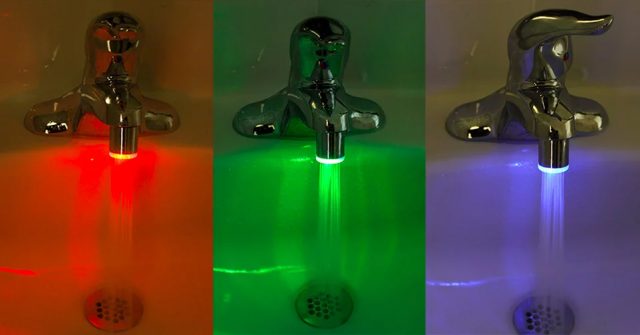 A faucet light turns the water different colors! - Pee-wee's blog